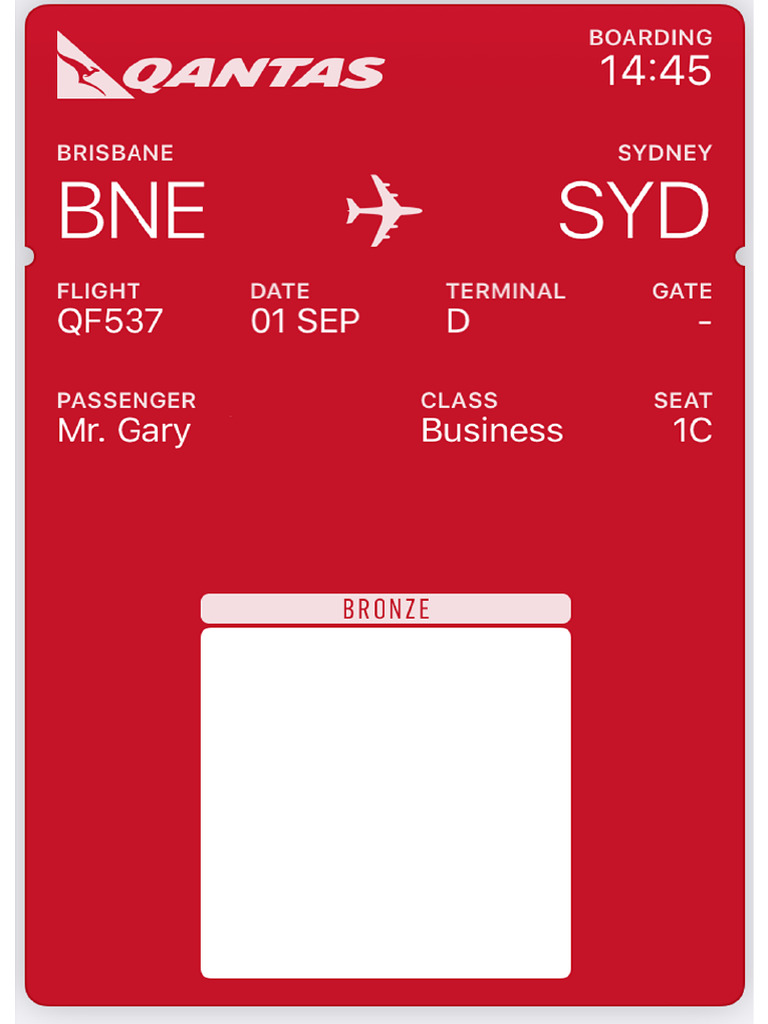 Qantas Bronze Mobile Boarding Pass | PDF