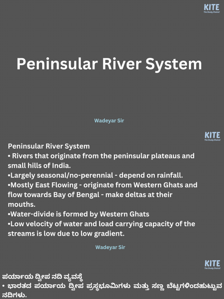 Peninsular River System.Chikodi.kite.Wadeyar sir . | PDF