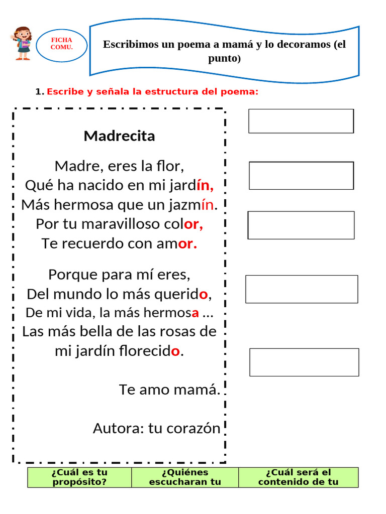 Escribe y Señala La Estructura Del Poema | PDF