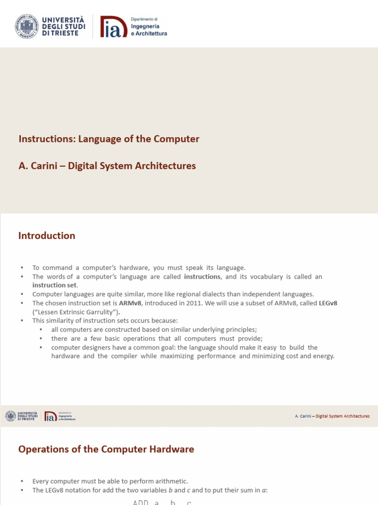 DSA3 Instructions Language of The Computer | PDF | Pointer (Computer ...