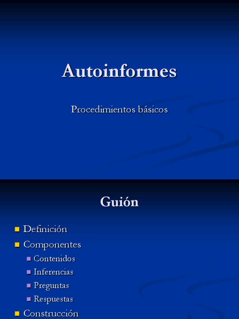 Guía de Autoinformes: Procedimientos Clave | PDF | Información ...
