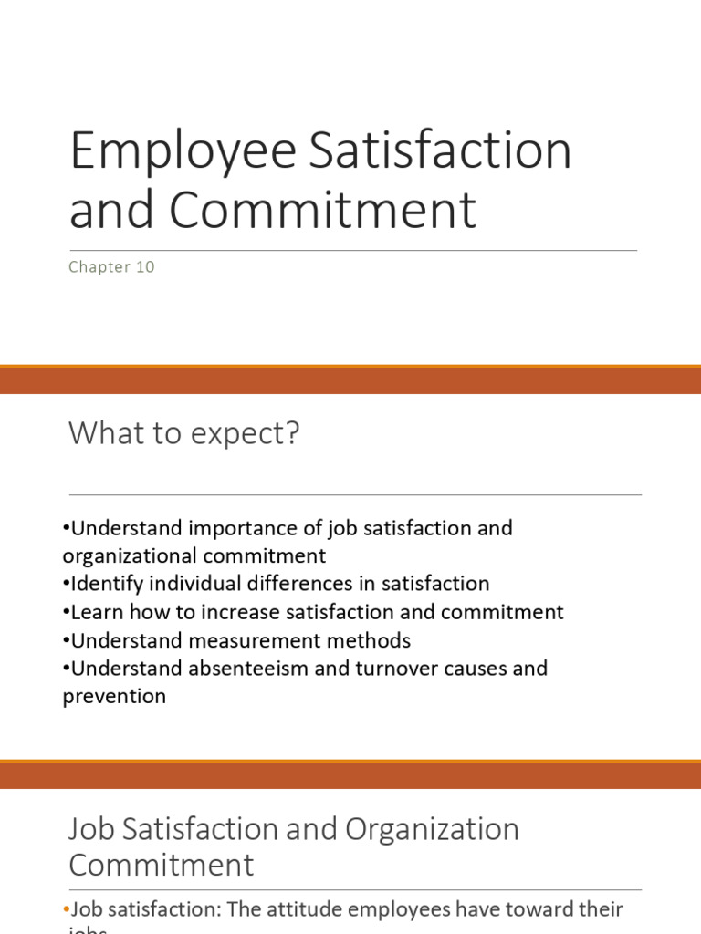 2025-Chapter 10 Employee Satisfaction and Commitment | PDF | Job ...