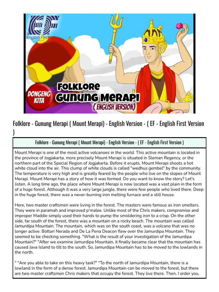 Folklore - Gunung Merapi (Mount Merapi) - English Version - (EF - English First Version) - by ...