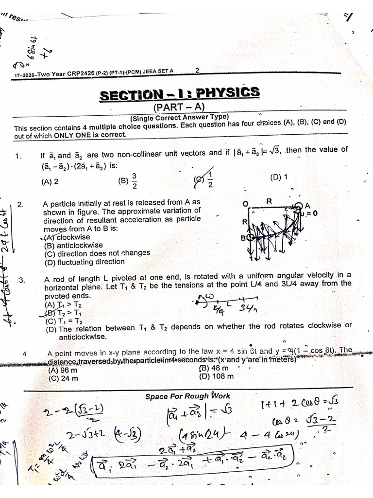 Reshuffling Test (JEE Advanced) Paper 2 | PDF
