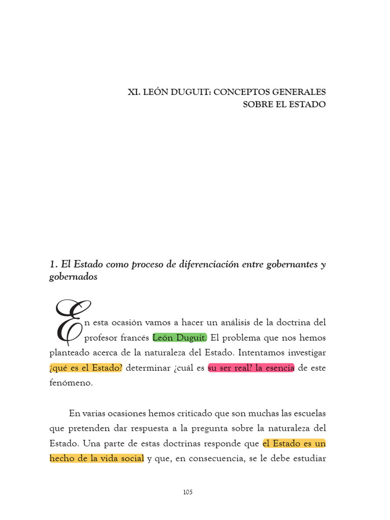 3-Leon Duguit Conceptos Generales Sobre El Estado-Teoria General Del ...