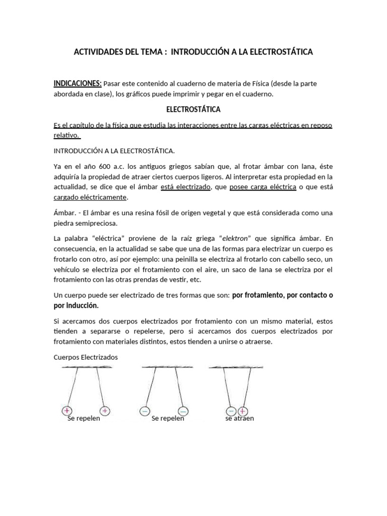 Introducción A La Electrostática | PDF | Núcleo atómico | Átomos