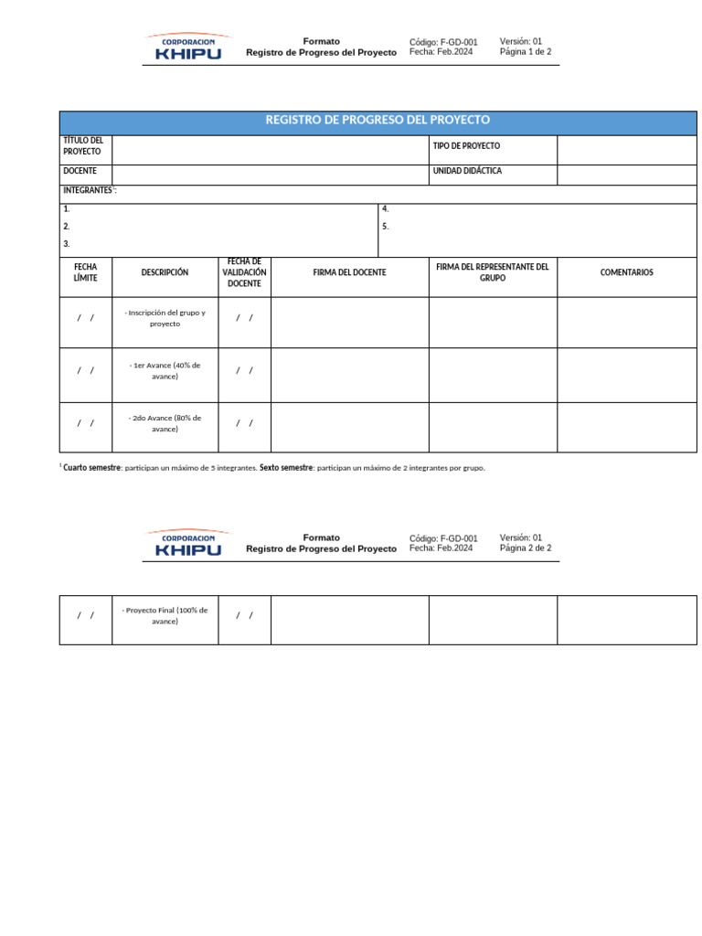 Progreso Proyecto | PDF