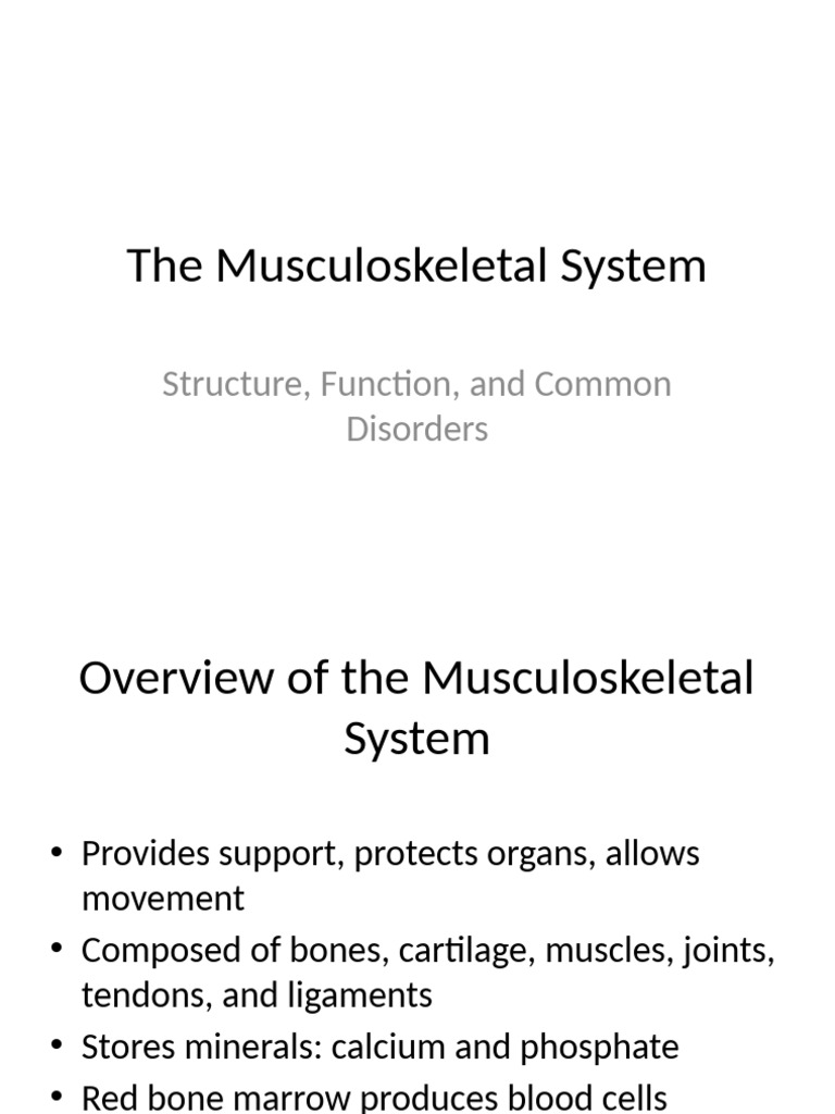 Musculoskeletal System: Structure & Disorders | PDF