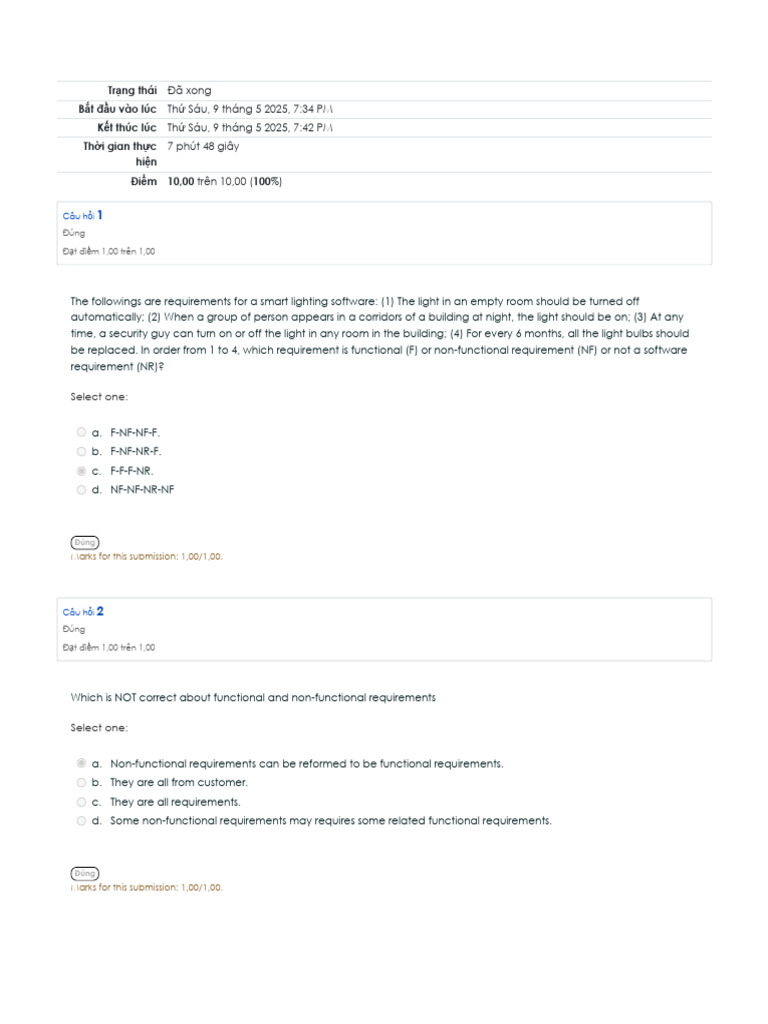 Quiz#03.2. Req. Eng.1 - advanced_ Xem lại lần làm thử _ BK-LMS | PDF