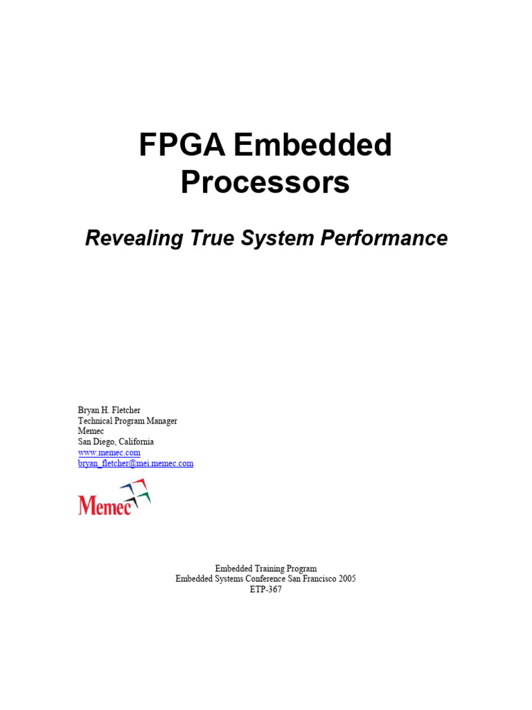 FPGA Embedded Processors Revealing True | PDF | Field Programmable Gate Array | Cpu Cache