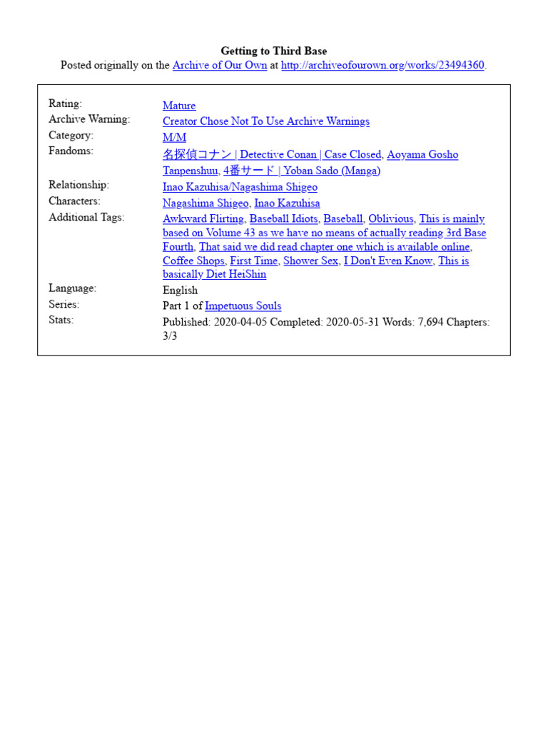 Getting To Third Base | PDF