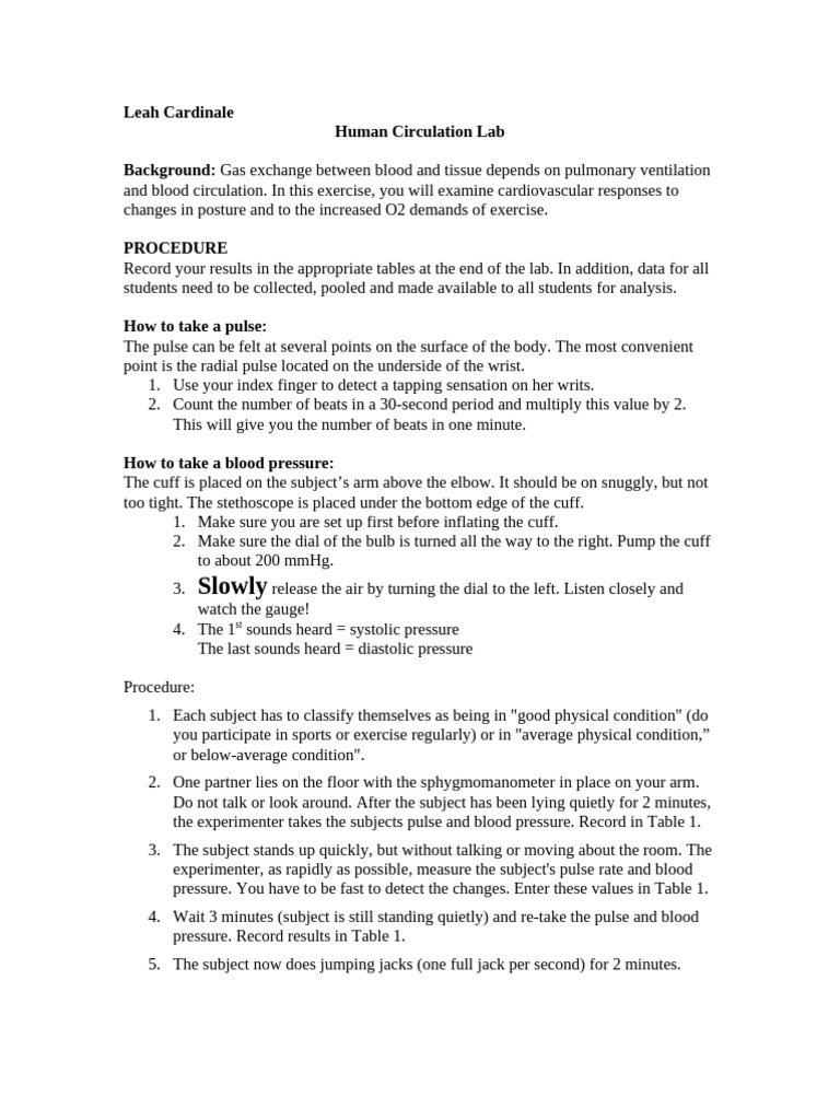 Blood Pressure - Pulse Lab | PDF | Blood Pressure | Cardiovascular ...