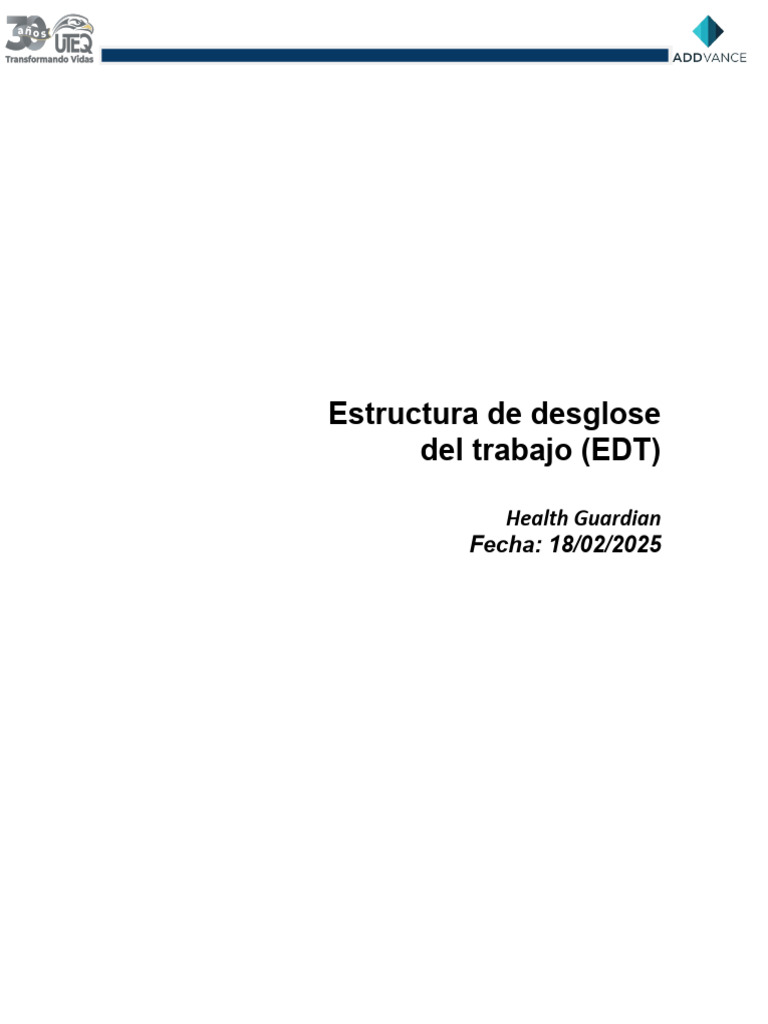 Estructura de Desglose Del Trabajo (EDT1) | PDF | Ciencias de la ...