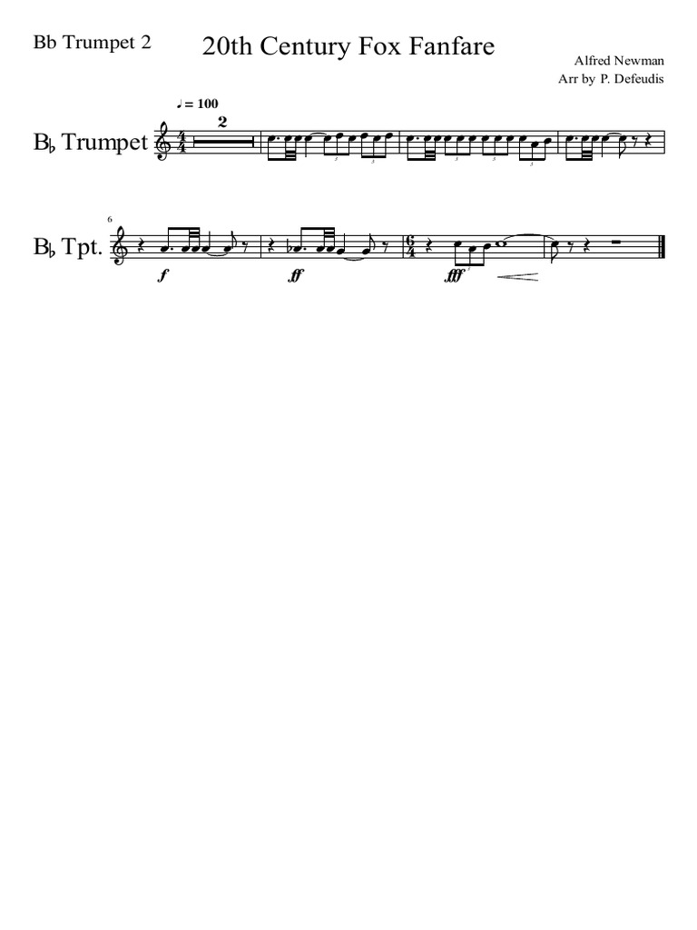 20th Century - BB Trumpet 2 | PDF