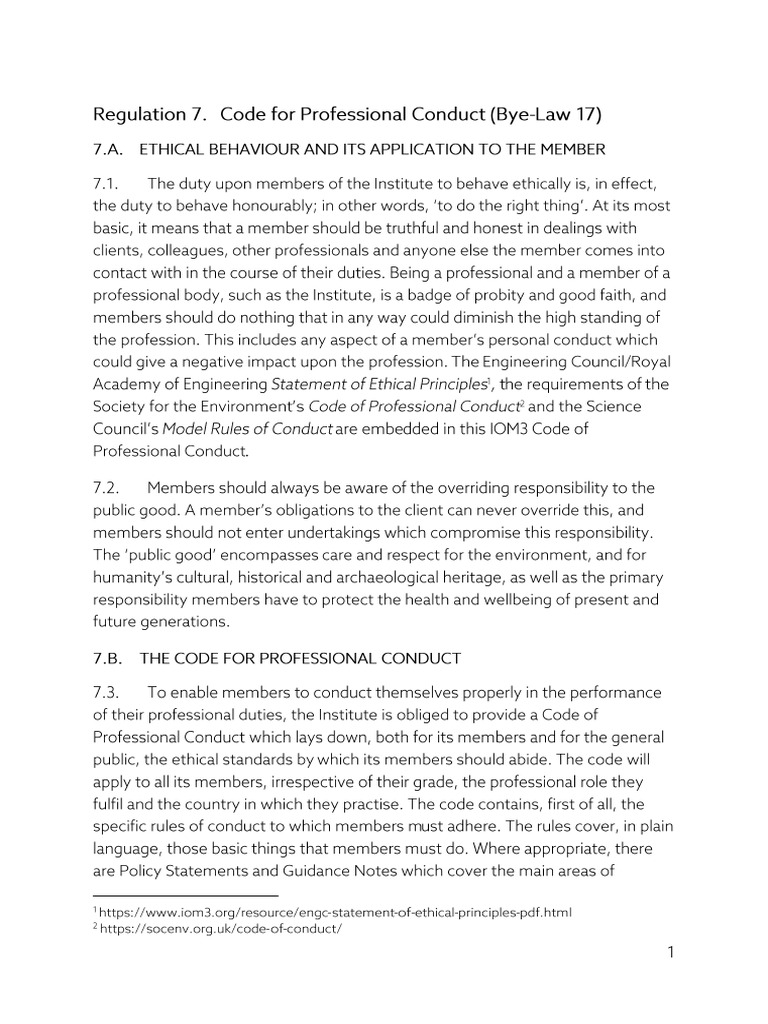 IOM3 Professional Conduct Regulations | PDF