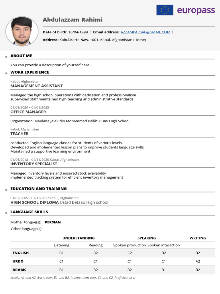 Abdul Azzam CV | PDF