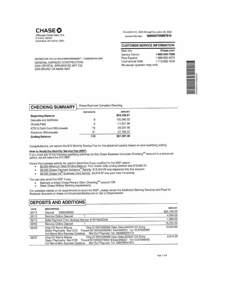 Bank Statment 1 | PDF