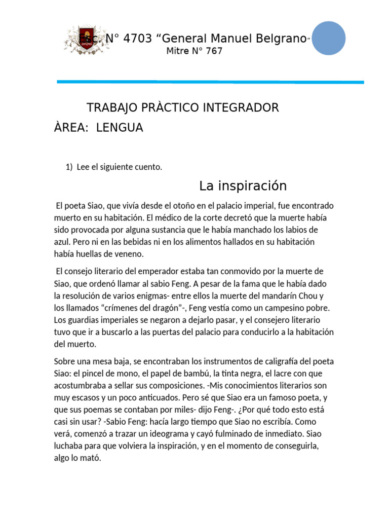 Muerte del poeta Siao: un enigma literario | PDF