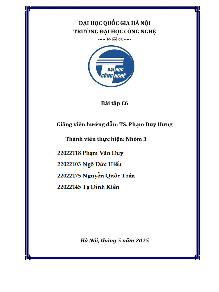 Bài tập C6 - Nhóm 3 | PDF