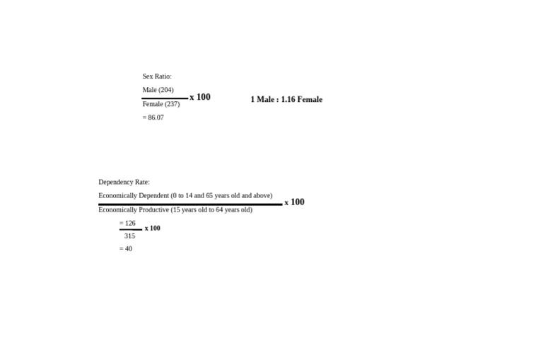 Sex Ratio Dependency Ratio Pdf