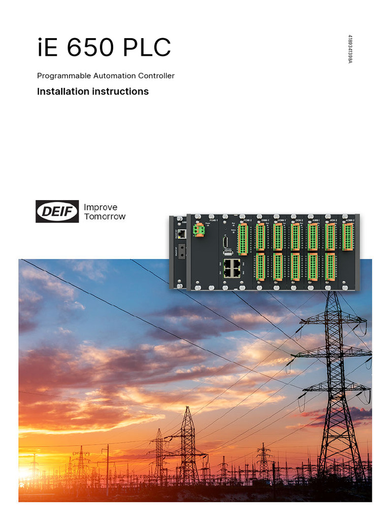 Ie 650 PLC Installation Instructions 4189341398 Uk | PDF | Screw | Power Supply