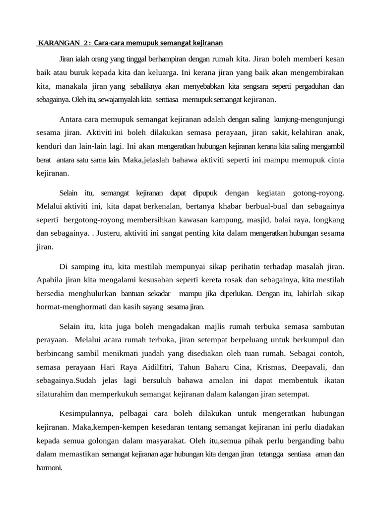 Memupuk Semangat Kejiranan yang Harmonis | PDF