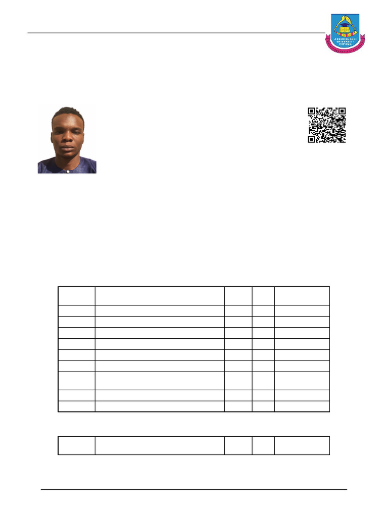 Course Registration Slip for BEng Electrical Engineering | PDF ...