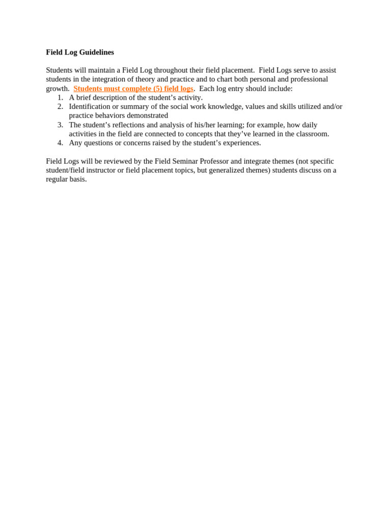 Field Log | PDF