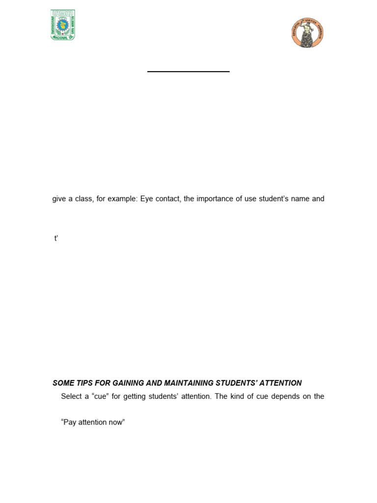 Strategies for Capturing Student Attention | PDF