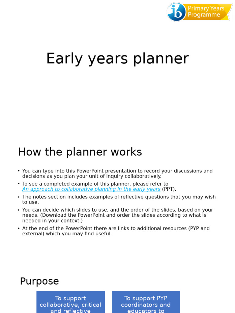 Pyp Early TSM Planner en | PDF | Learning | Concept