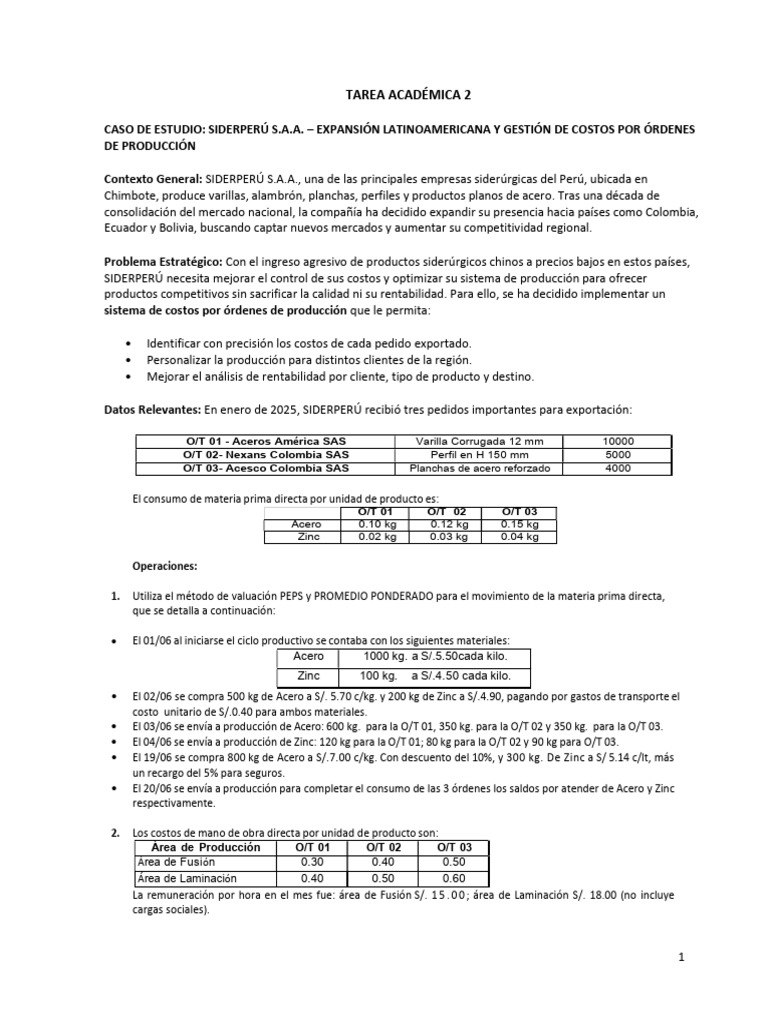 Ta2 Caso Siderperu | PDF | Estado de resultados | Economias