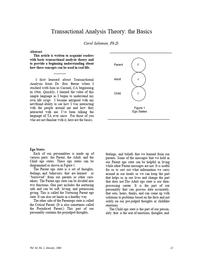 Transactional_Analysis_Theory_the_Basics-2003 | PDF | Cognition ...
