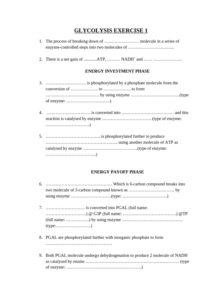 GLYCOLYSIS | PDF
