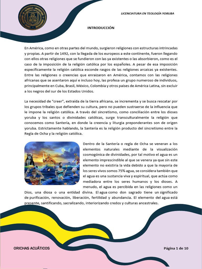 ORICHAS ACUATICOS CUERPO-1 | PDF | Santeria | Américas