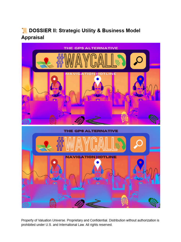 WayCall The GPS Alternative DOSSIER II - Strategic Utility & Business Model Appraisal (COPYRIGHT ...