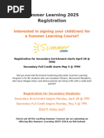 TDSB Summer School Programs 1 Page Summary - 4 Options (Summer 2025) | PDF