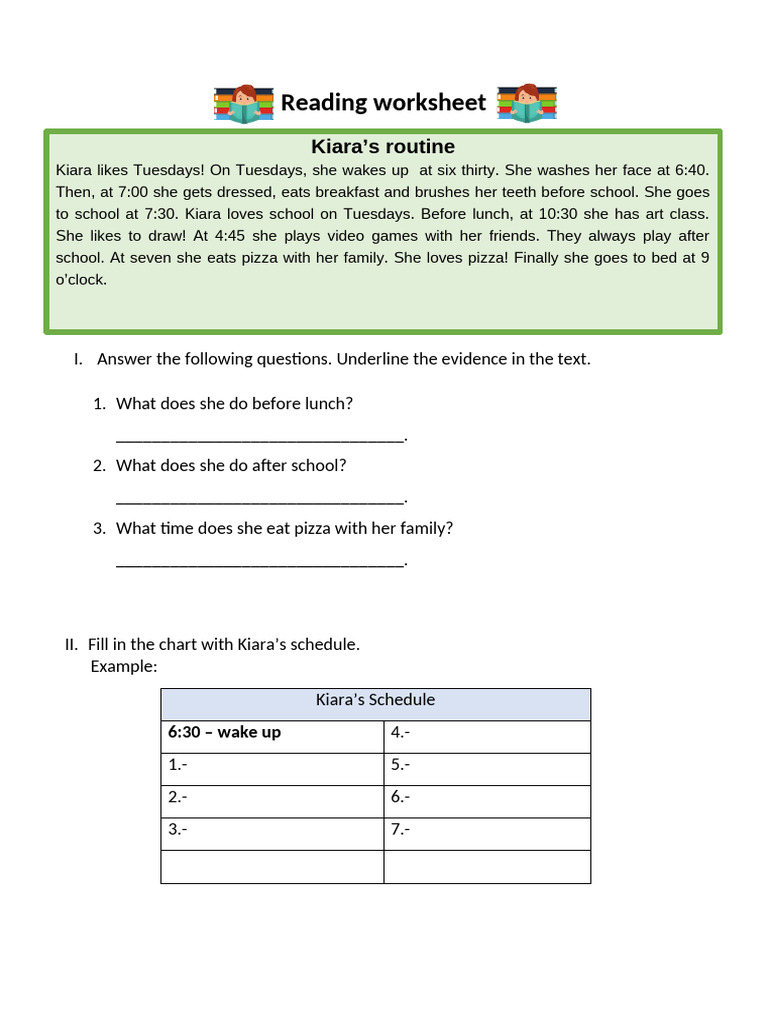 Annex - Reading Worksheet | PDF
