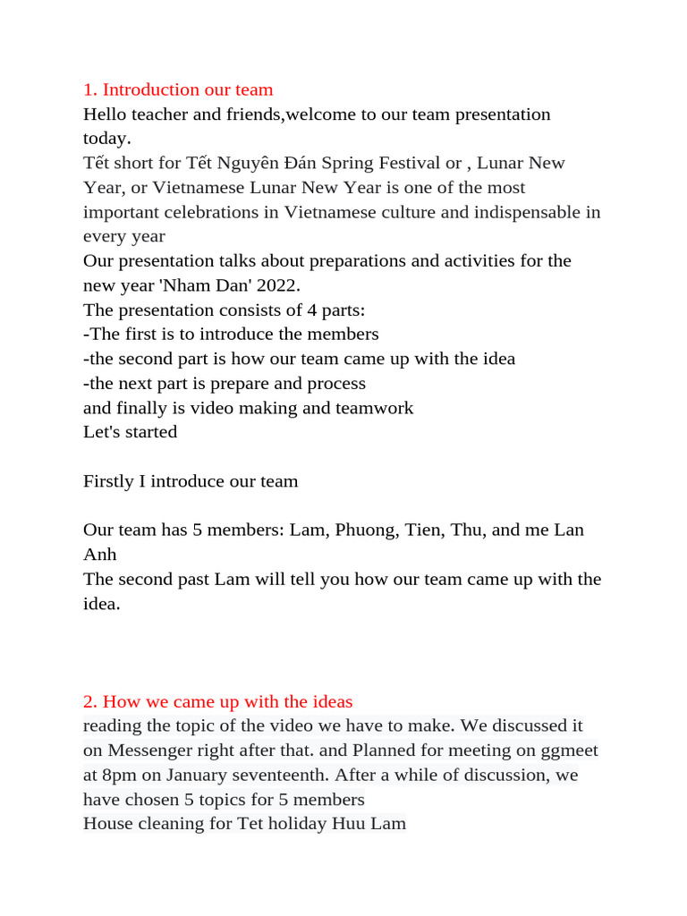 Script Presentation 1 Team 1 | PDF