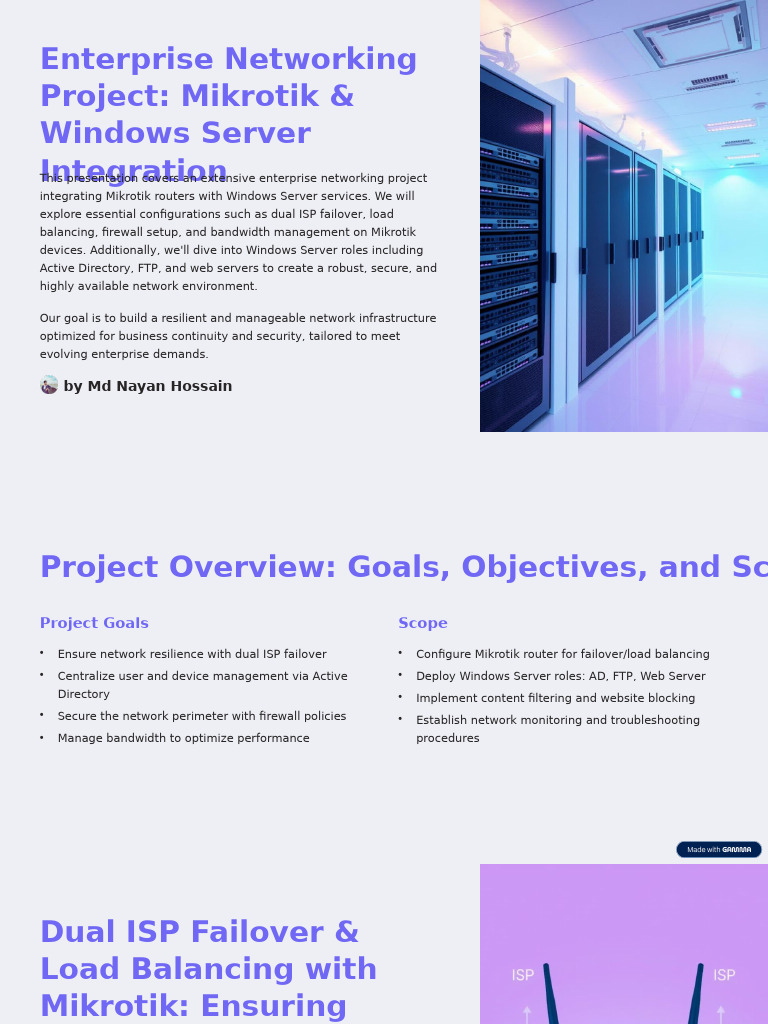 Enterprise Networking Project Mikrotik and Windows Server Integration ...