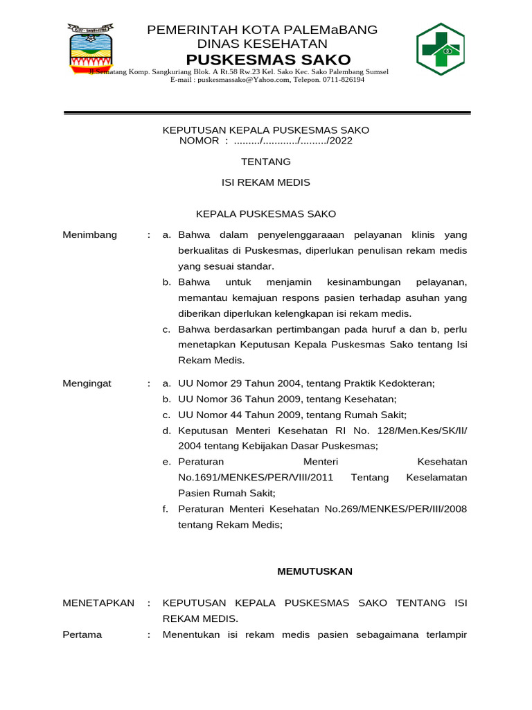 SK ISI REKAM MEDIS | PDF