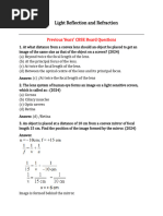 Class 10 Science Pyq CH 9 Light - Reflection and Refraction | PDF ...