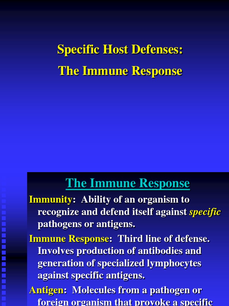 Specific Host Defenses: The Immune Response | PDF