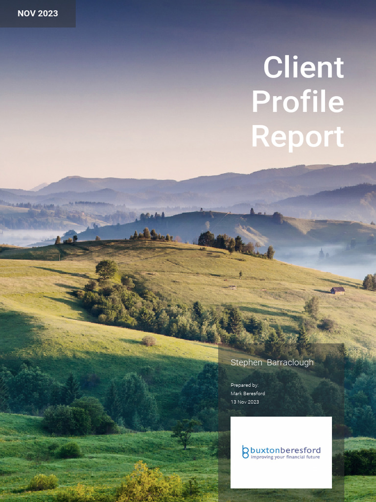 Client Profiling For Stephen Barraclough - Nov 2023 | PDF | Cost Of Living | Investing