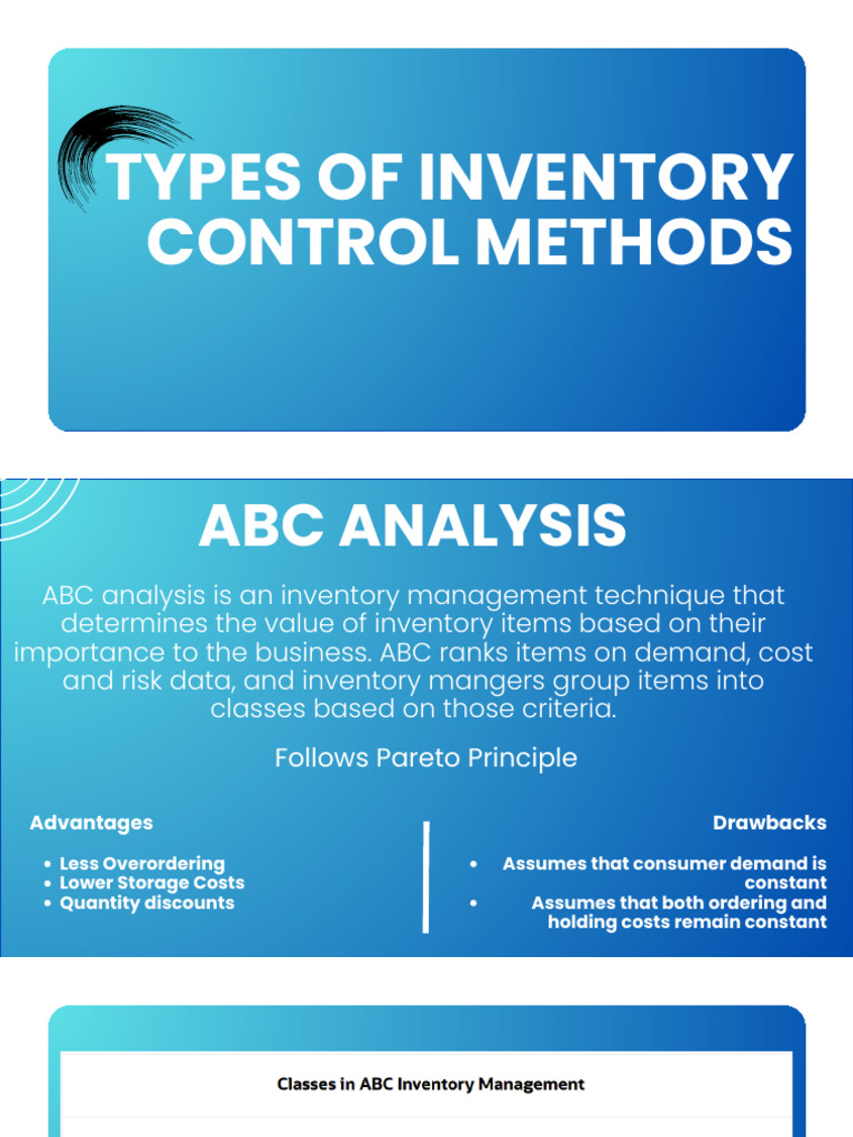 Types of Inventory Control Methods | PDF | Inventory | Marketing