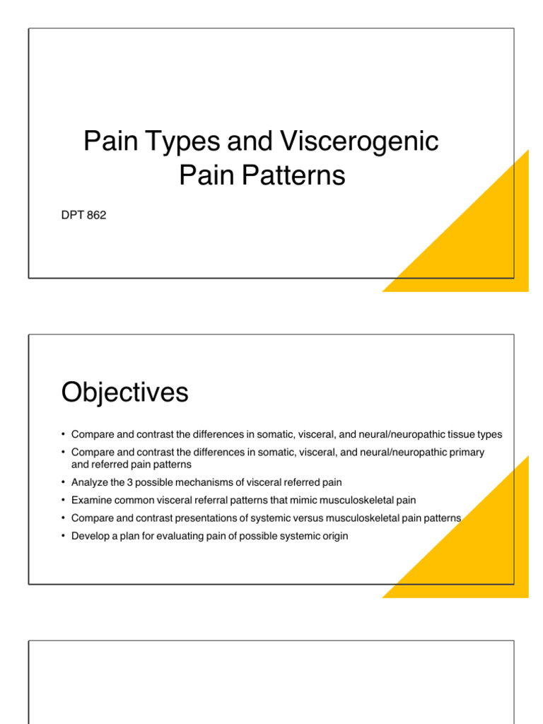 Pain Types and Viscerogenic Pain Patterns | PDF