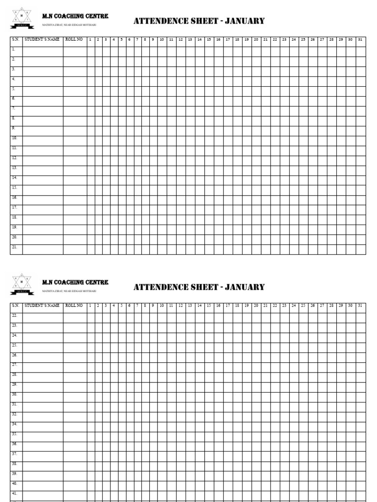 Attendence Sheet | PDF
