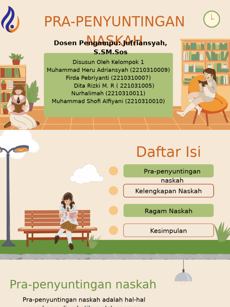 PRA-PENYUNTINGAN NASKAH, KELOMPOK 1 | PDF