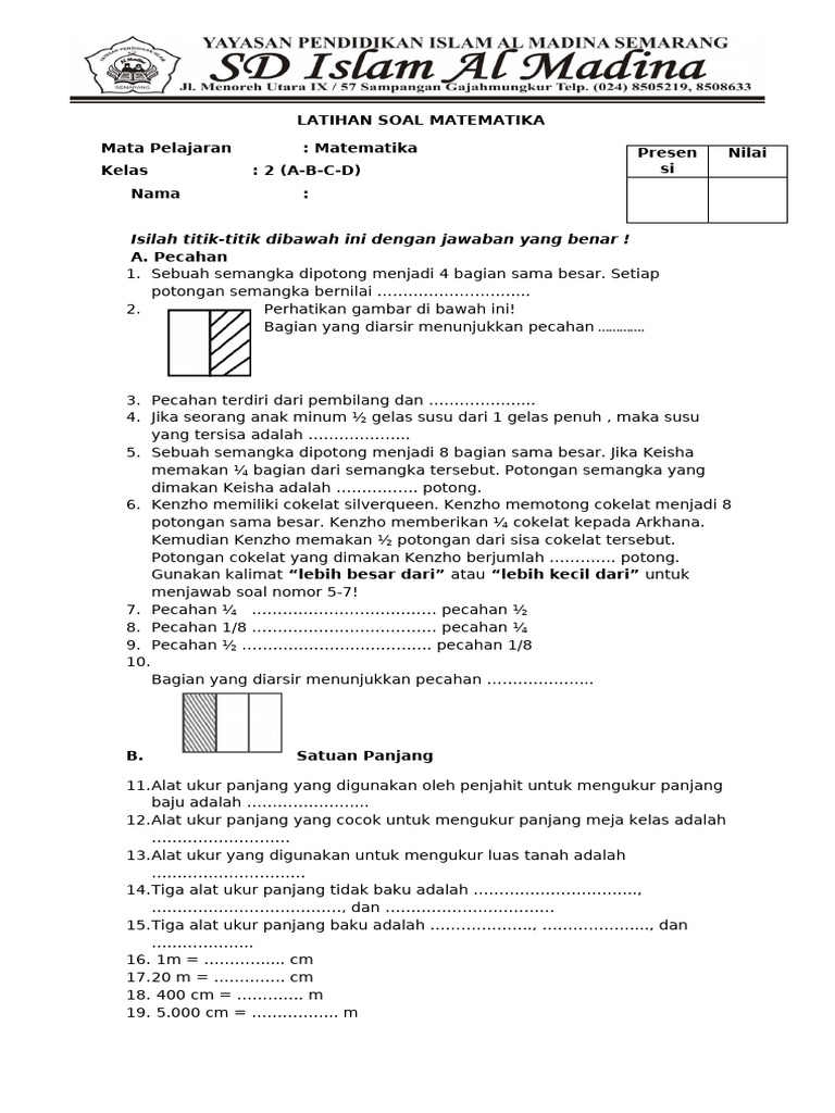 ?latihan Soal ASTS 2 Matematika | PDF