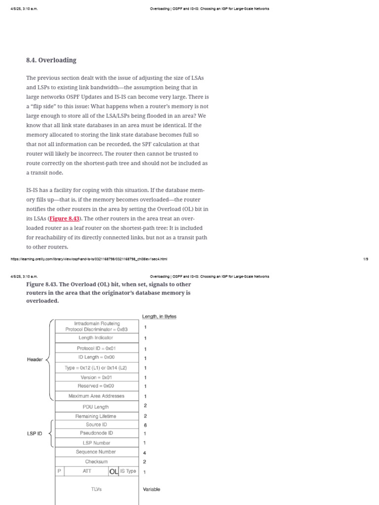 Overloading - OSPF and IS-IS - Choosing An IGP For Large-Scale Networks | PDF | Internet ...