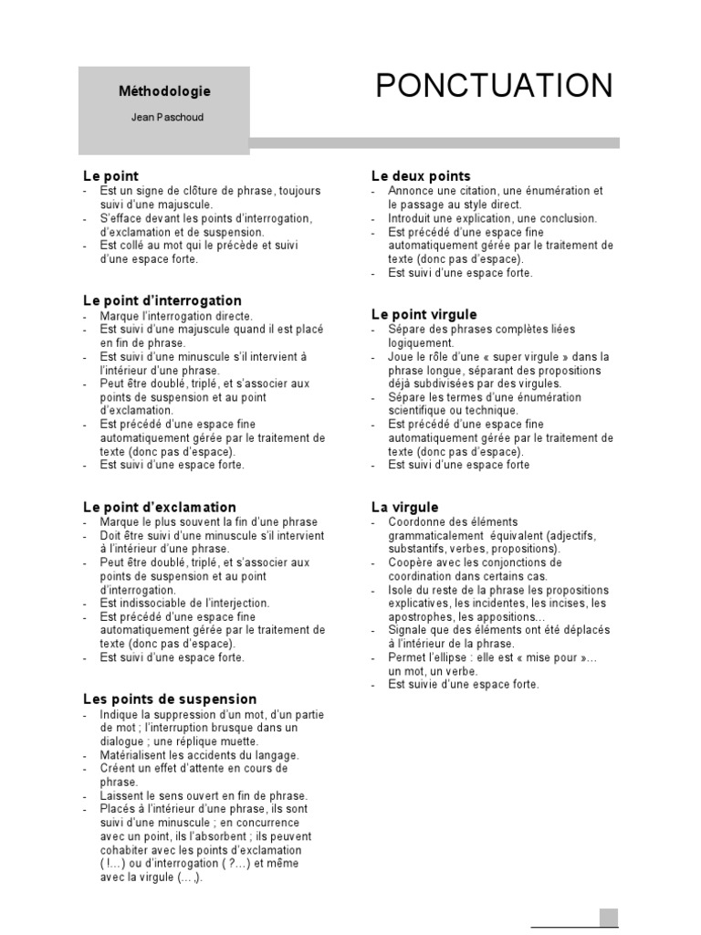 Guide Complet de la Ponctuation Française | PDF | Phrase | Ponctuation